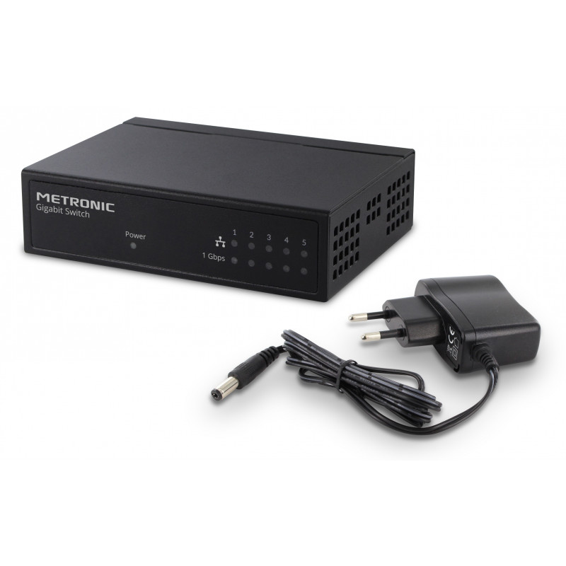 Switch RJ 45 5 ports - Gigabit Ethernet - noir